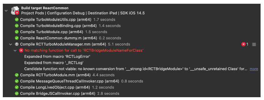 No Matching Function For Call To Rctbridgemodulenameforclass